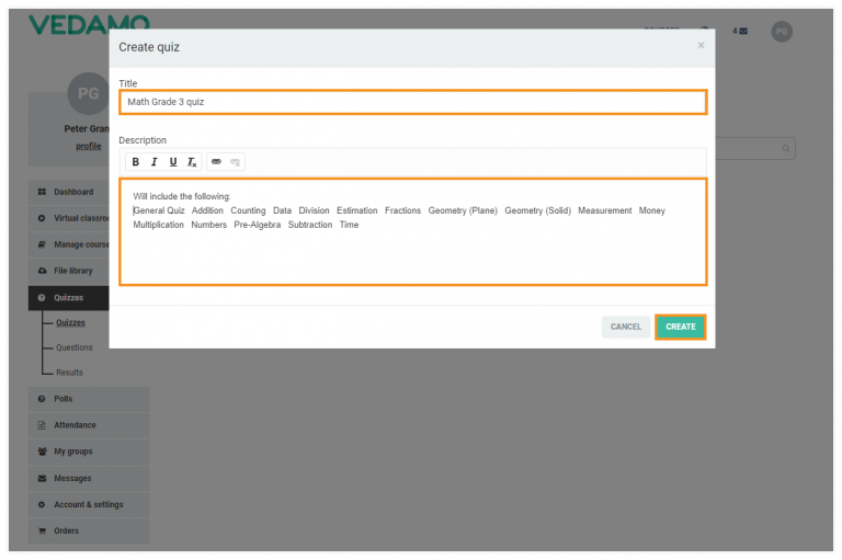 LMS Quizzes - Creation and Settings in a few easy steps | VEDAMO