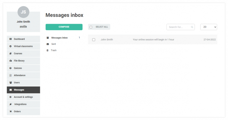 LMS Messaging System | VEDAMO