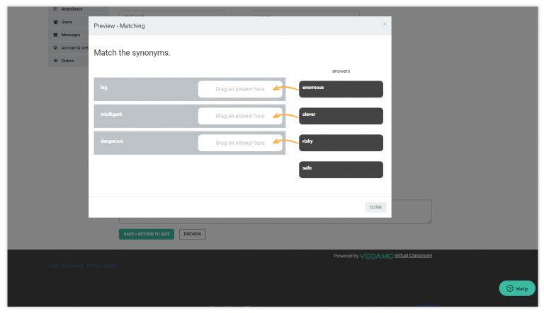 LMS Quizzes - Creation and Settings in a few easy steps | VEDAMO