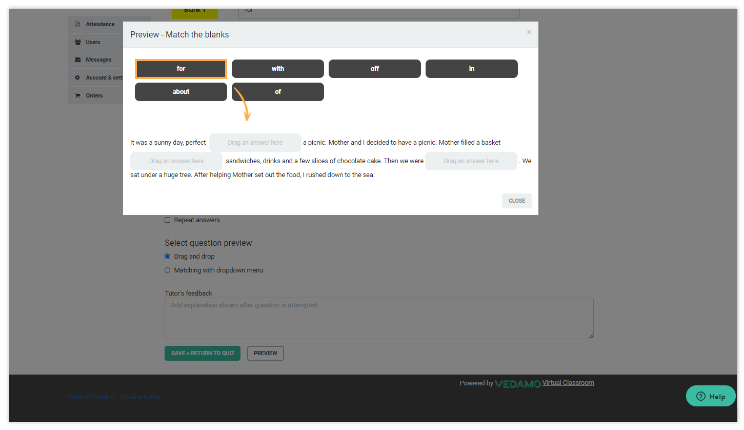LMS Quizzes - Creation and Settings in a few easy steps | VEDAMO
