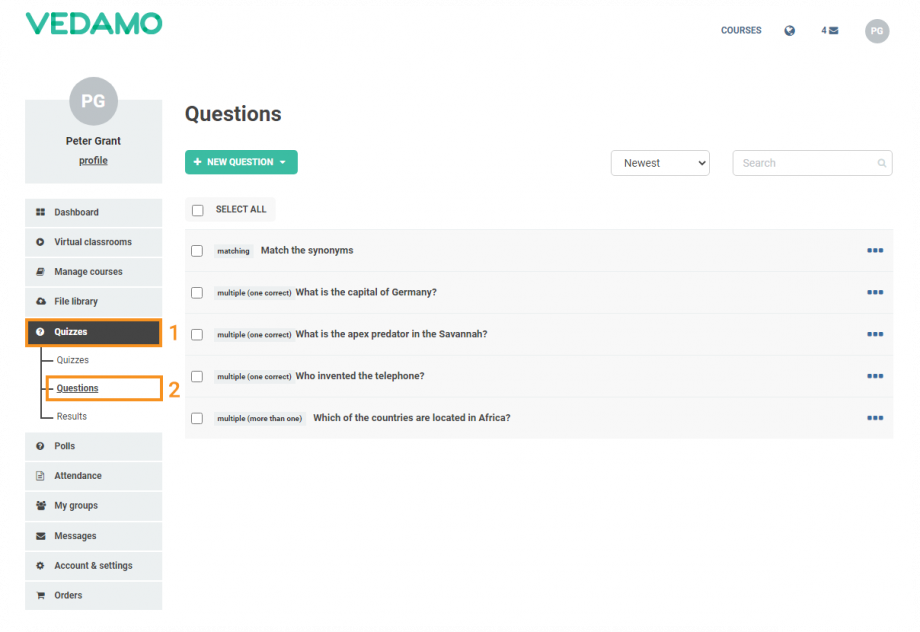 LMS Quizzes - Creation and Settings in a few easy steps | VEDAMO