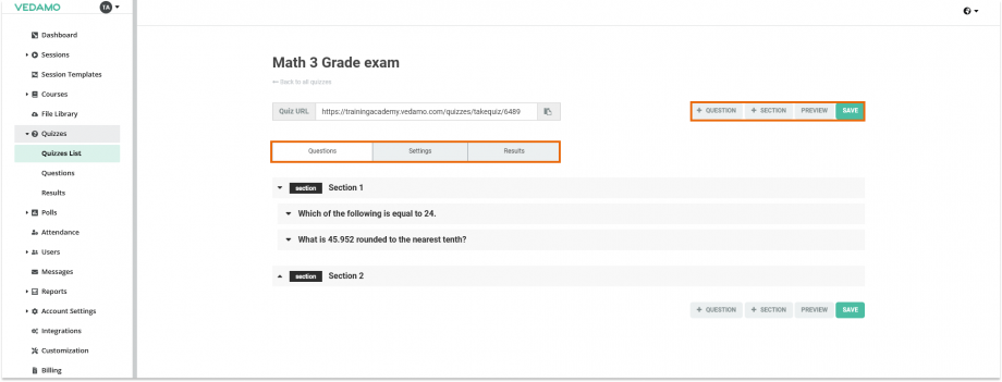 LMS Quizzes - Creation and Settings in a few easy steps | VEDAMO