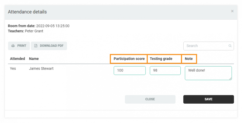 LMS attendance report and how to use it | VEDAMO