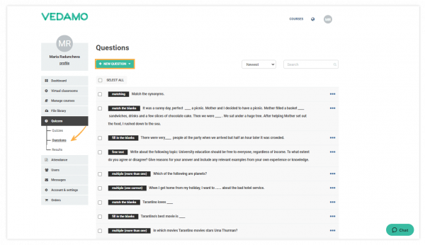 LMS Quizzes - Creation and Settings in a few easy steps | VEDAMO