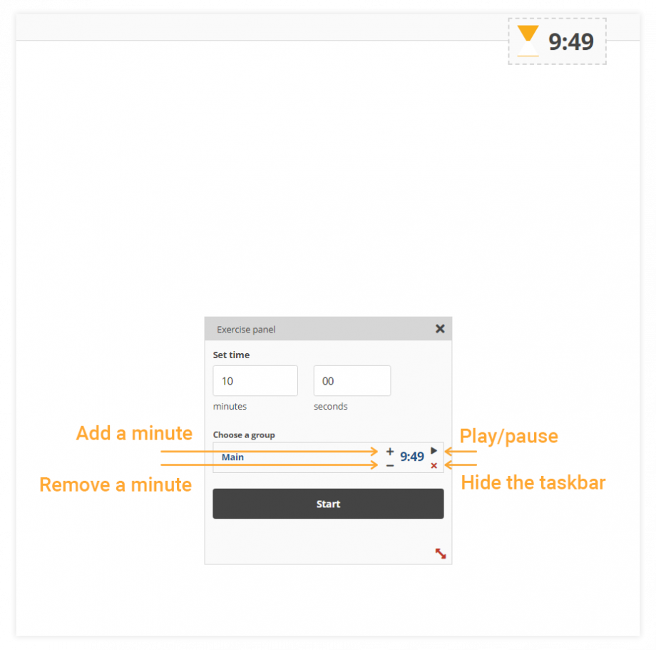 Virtual Classroom Timer (Exercise Panel) | VEDAMO