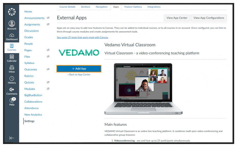 Integrate Vedamo Virtual classroom with Canvas I VEDAMO Integrate Vedamo Virtual classroom with Canvas I VEDAMO