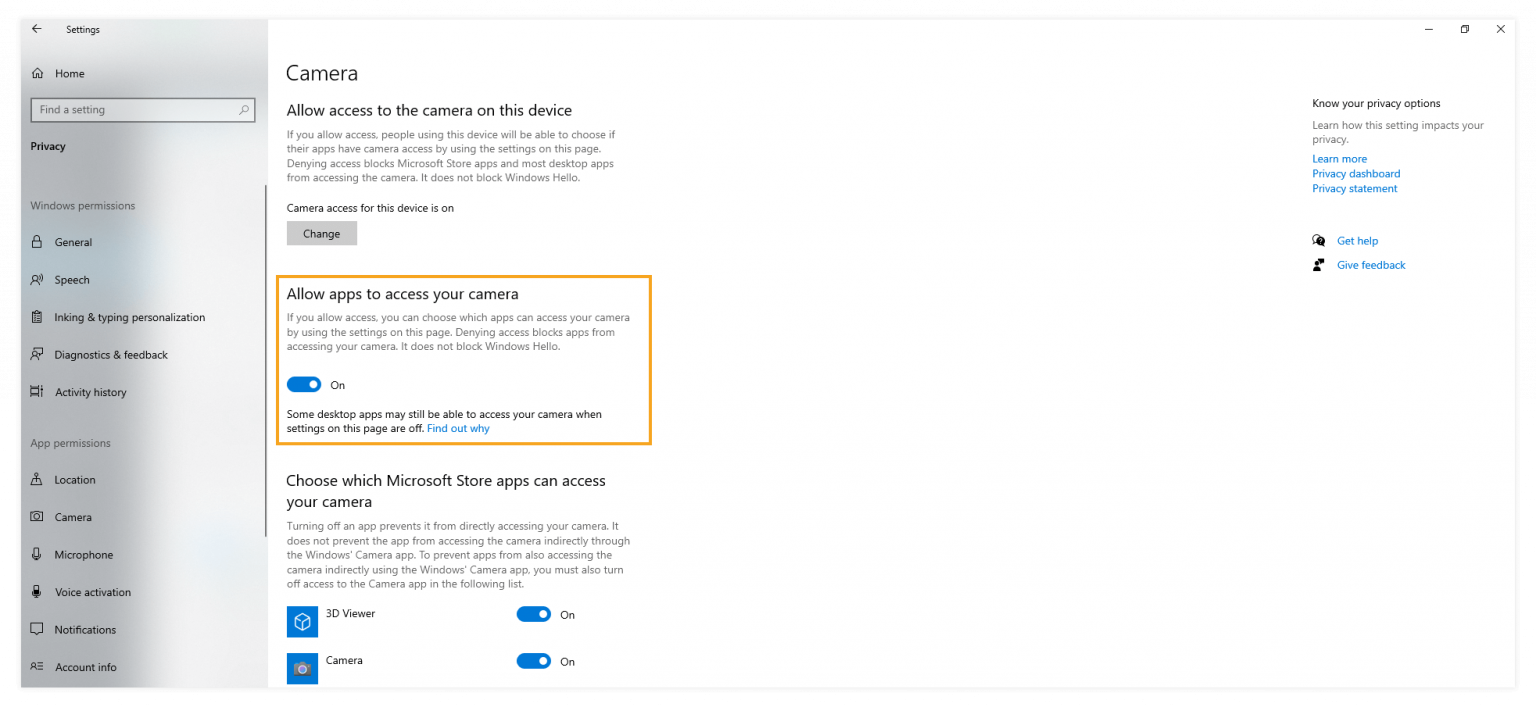 Windows 10 camera and microphone permissions and virtual classroom I VEDAMO