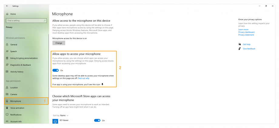 Windows 10 camera and microphone permissions and virtual classroom I VEDAMO