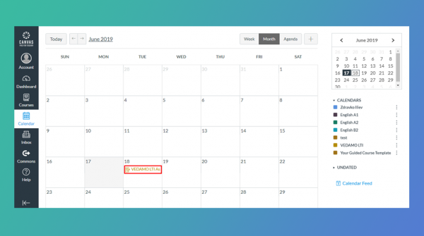 Join Virtual classroom as student from Canvas calendar