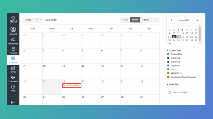 Join Virtual classroom as student from Canvas calendar