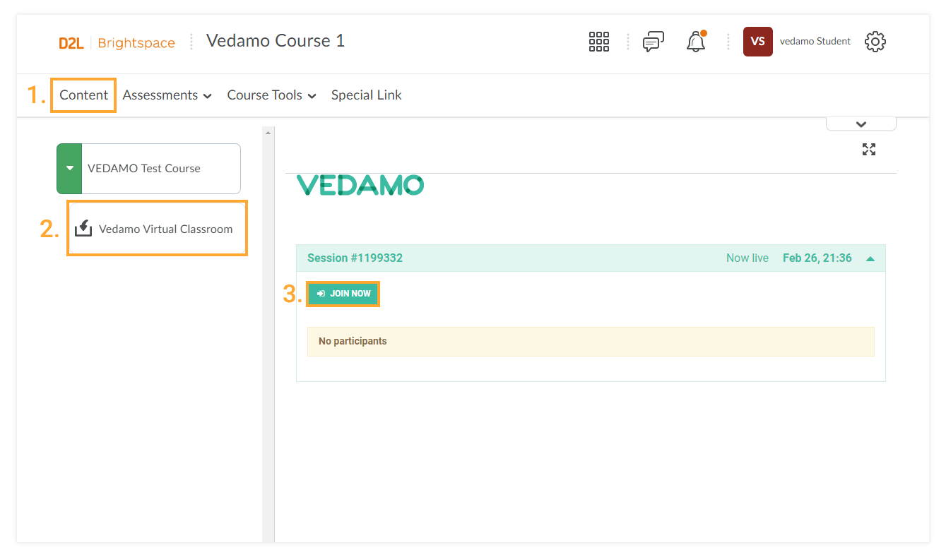Use the Virtual Classroom as a Student with Brightspace by D2L | VEDAMO