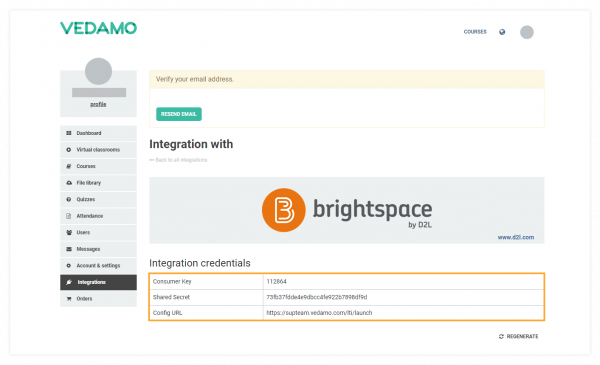How to integrate Vedamo Virtual Classroom with Brightspace by D2L | VEDAMO
