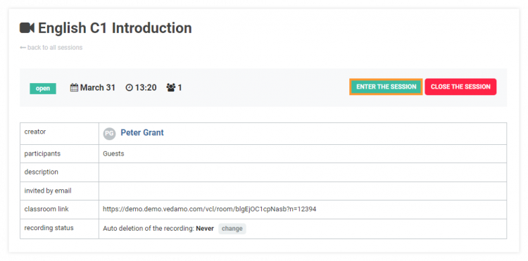 Virtual classroom observers. The observer role | VEDAMO