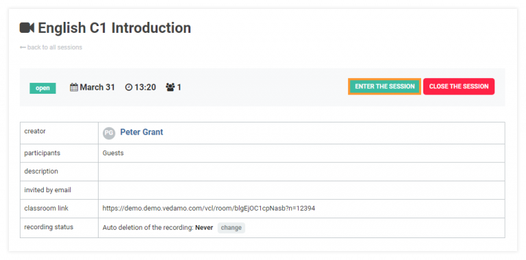 Virtual classroom observers. The observer role | VEDAMO