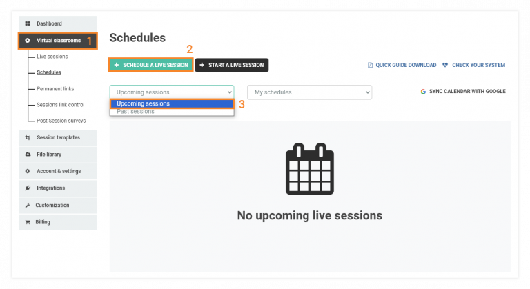 Creating Schedules for Virtual Classrooms | VEDAMO