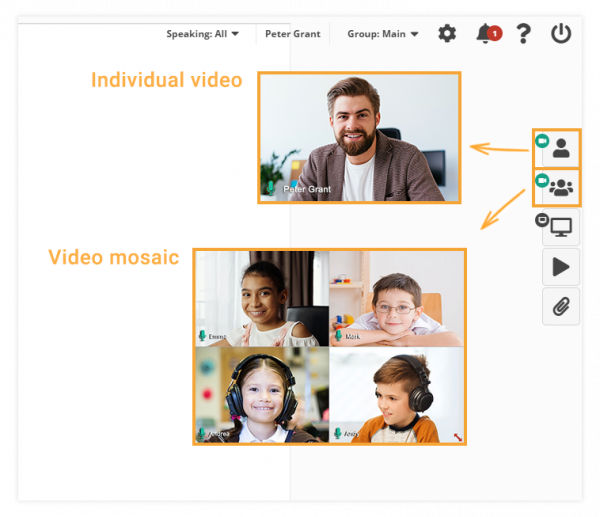 Camera Controls in the virtual classroom | VEDAMO