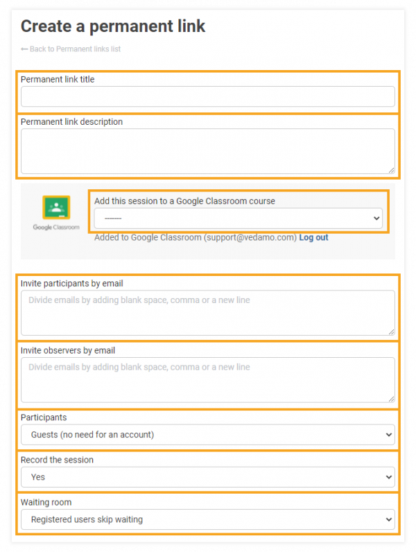 Permanent Links Within the VEDAMO Platform | VEDAMO