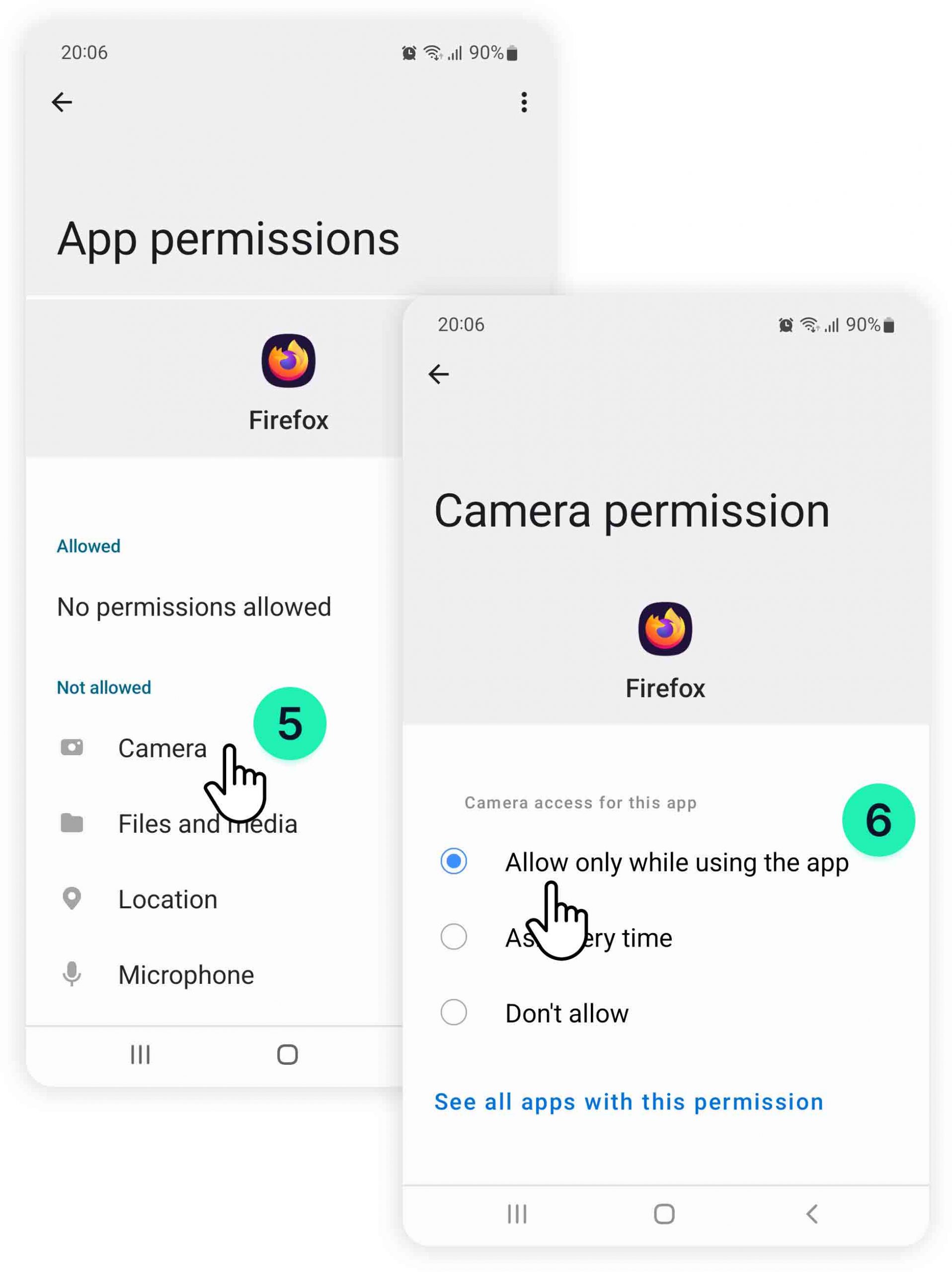 Blocked camera and microphone on Android phone from OS (Mozilla Firefox ...