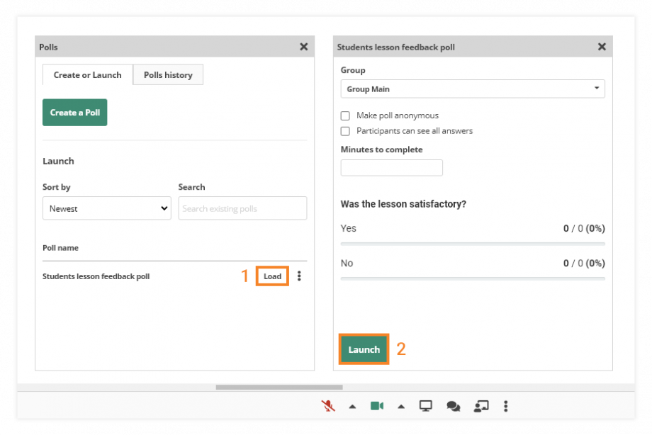 Polls in the Virtual Classroom and the LMS | VEDAMO