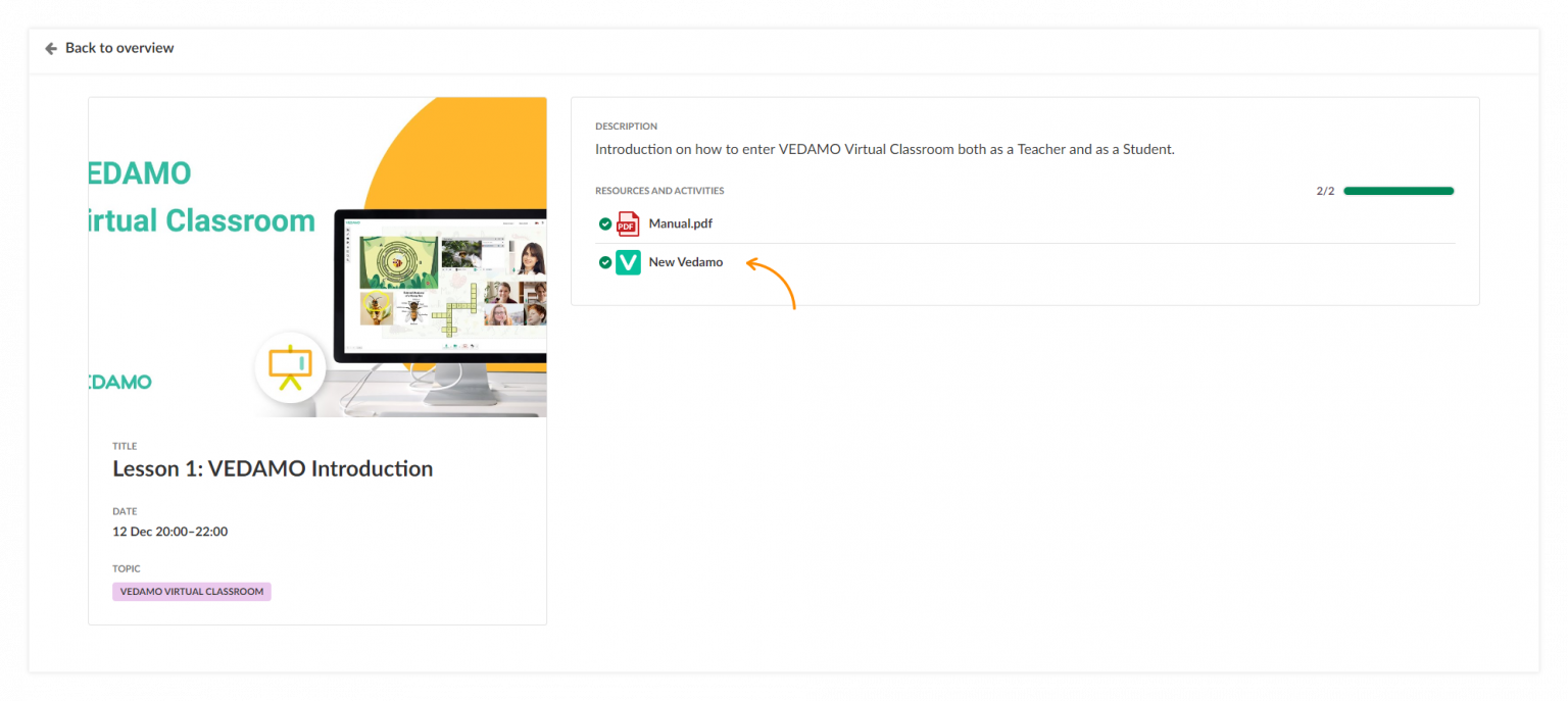 How to use VEDAMO Virtual Classroom as a Teacher in itslearning | VEDAMO
