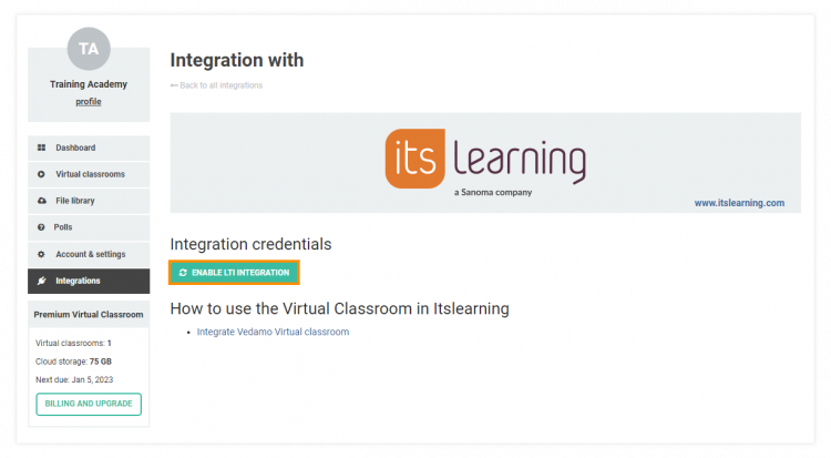 How to integrate VEDAMO Virtual Classroom with itslearning | VEDAMO
