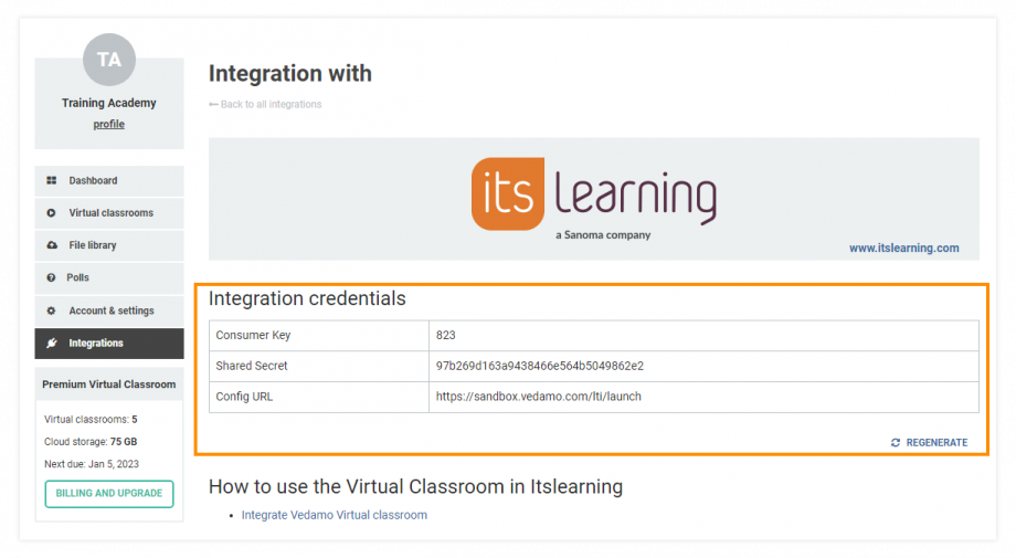 How to integrate VEDAMO Virtual Classroom with itslearning | VEDAMO