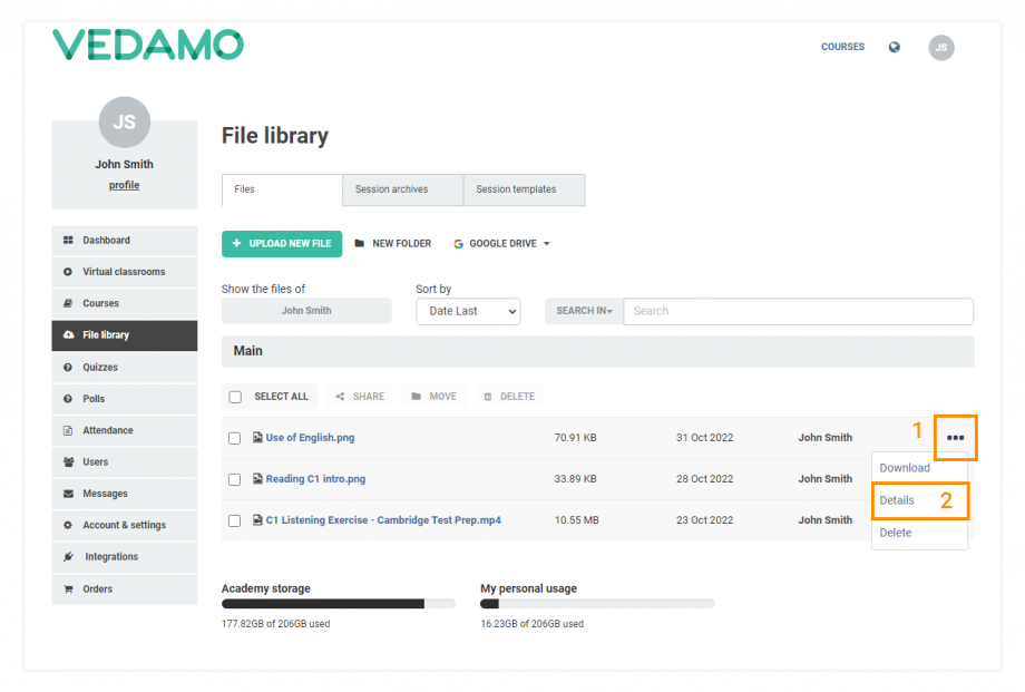 LMS File Share | VEDAMO