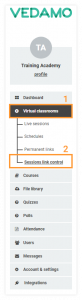 Sessions link control | VEDAMO