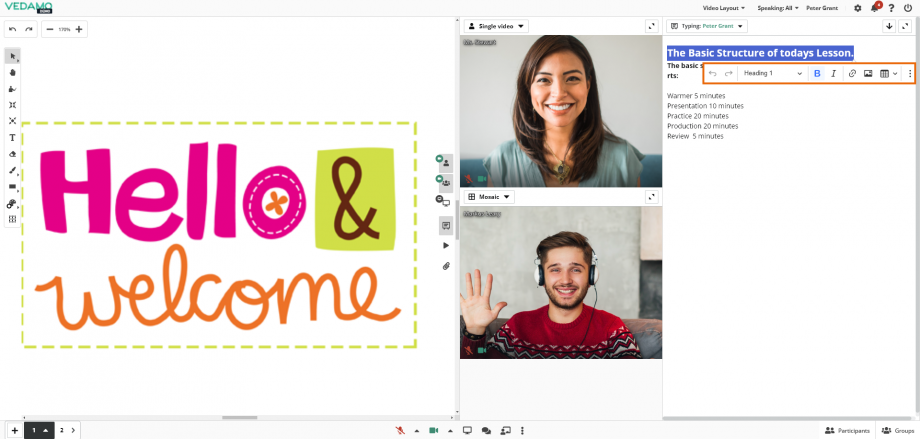 Virtual Classroom Typeboard | VEDAMO