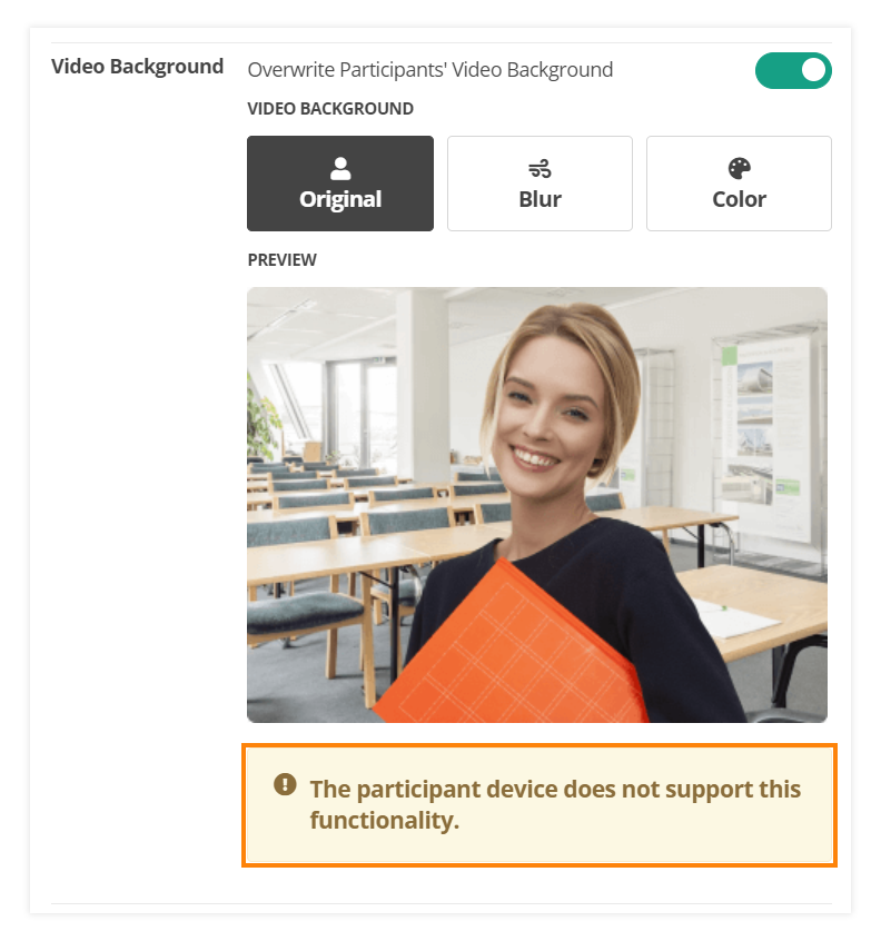 Background images in the Virtual Classroom | VEDAMO